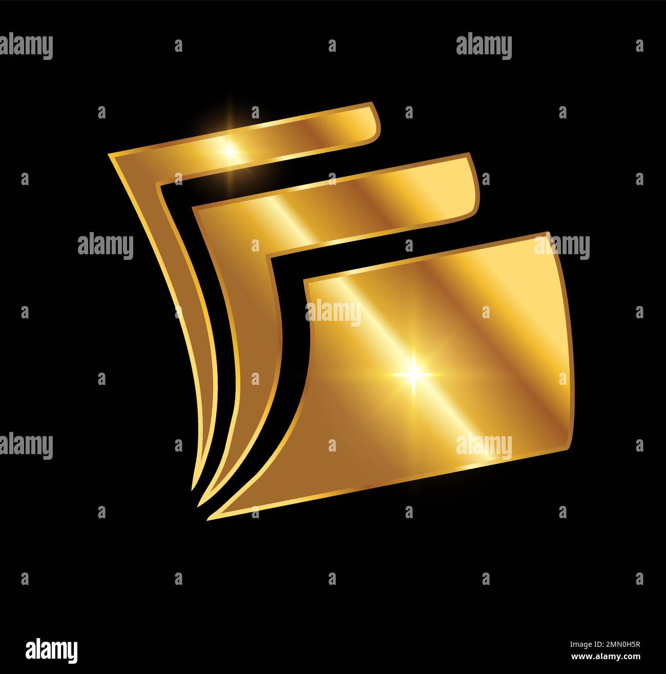 A vector Illustration in black background with gold shine effect of ...