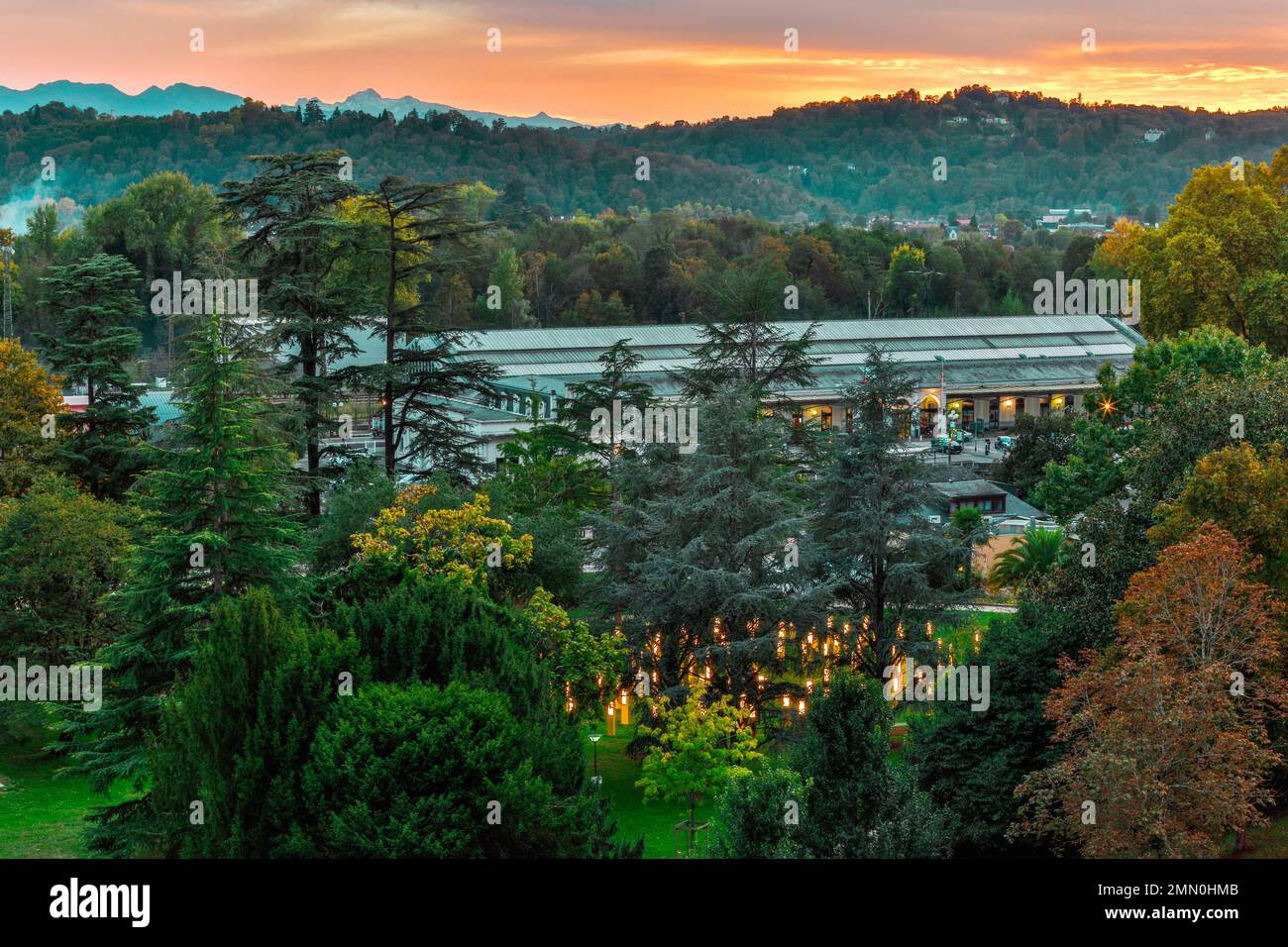 France, Pyrenees Atlantiques, Bearn, Pau, Pau station, night view of ...
