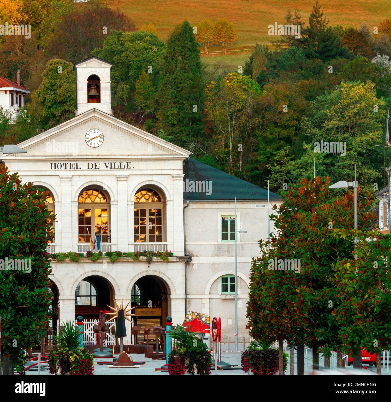 France, Pyrenees Atlantiques, Bearn, Nay, town hall Stock Photo - Alamy