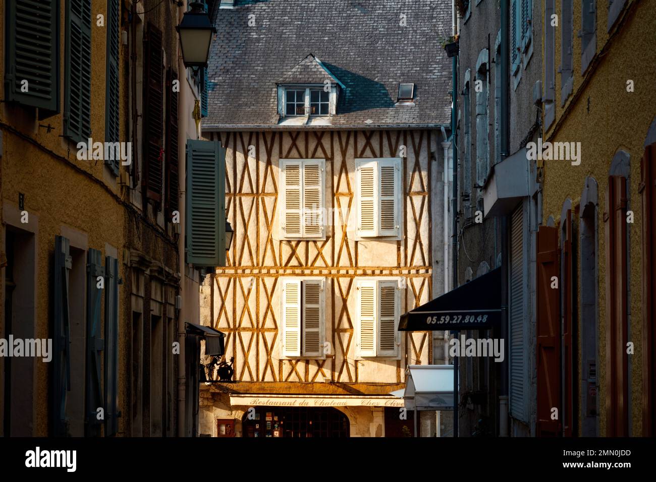 France, Pyrenees Atlantiques, Bearn, Pau, view of a traditional half ...