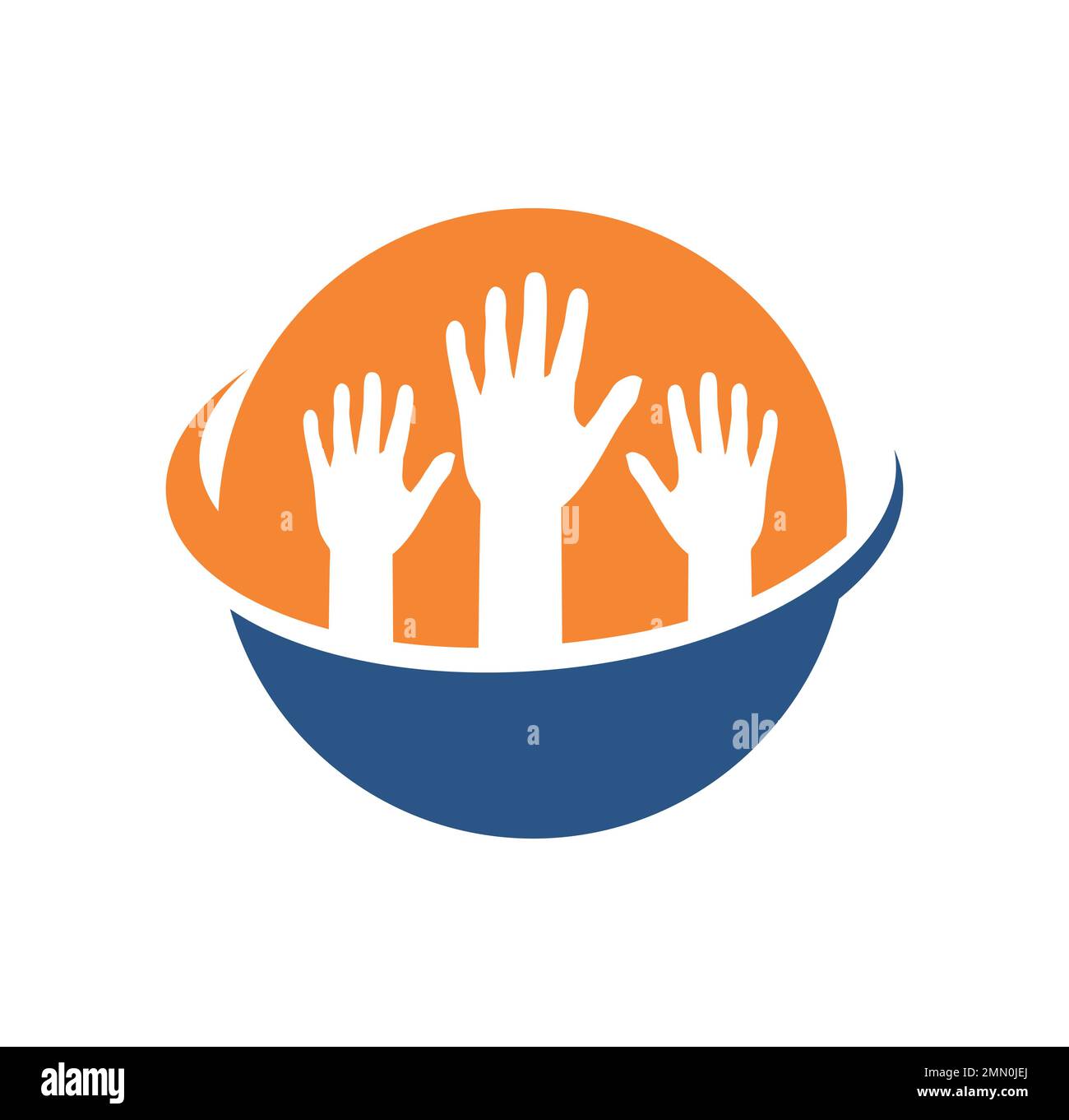 Hand Up Together Logo Vector Icon Sign illustration in white background ...