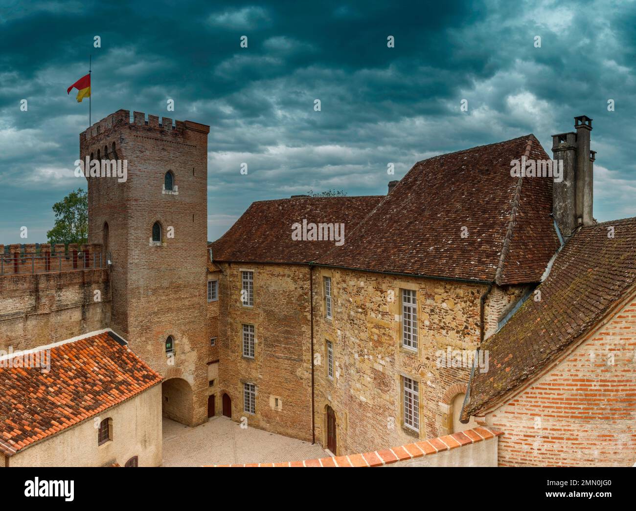 France, Pyrenees Atlantiques, Bearn, Morlanne, castle of Morlanne, view ...