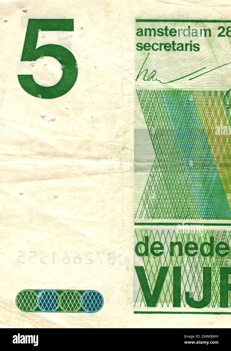 Detail of a vintage banknote from the Netherlands Stock Photo - Alamy