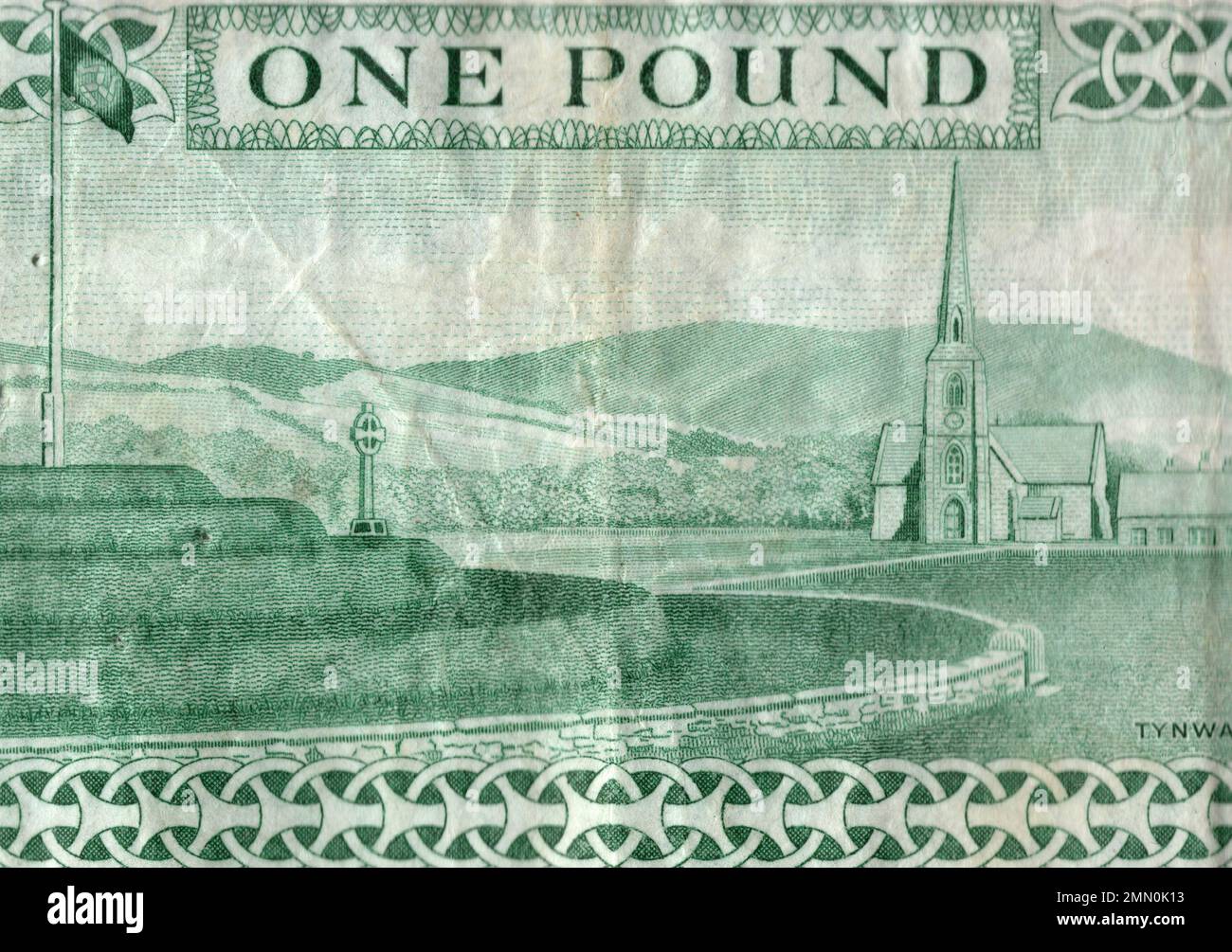 Detail of a vintage banknote from the Isle of Man Stock Photo - Alamy