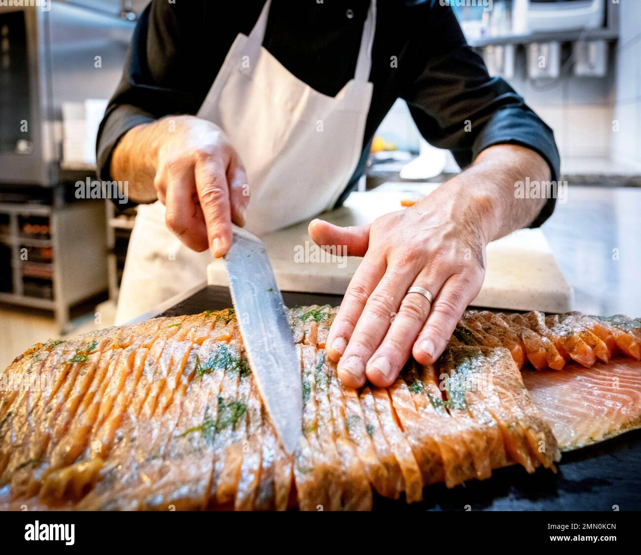 France, Paris, Gravlax-style marine salmon Stock Photo - Alamy