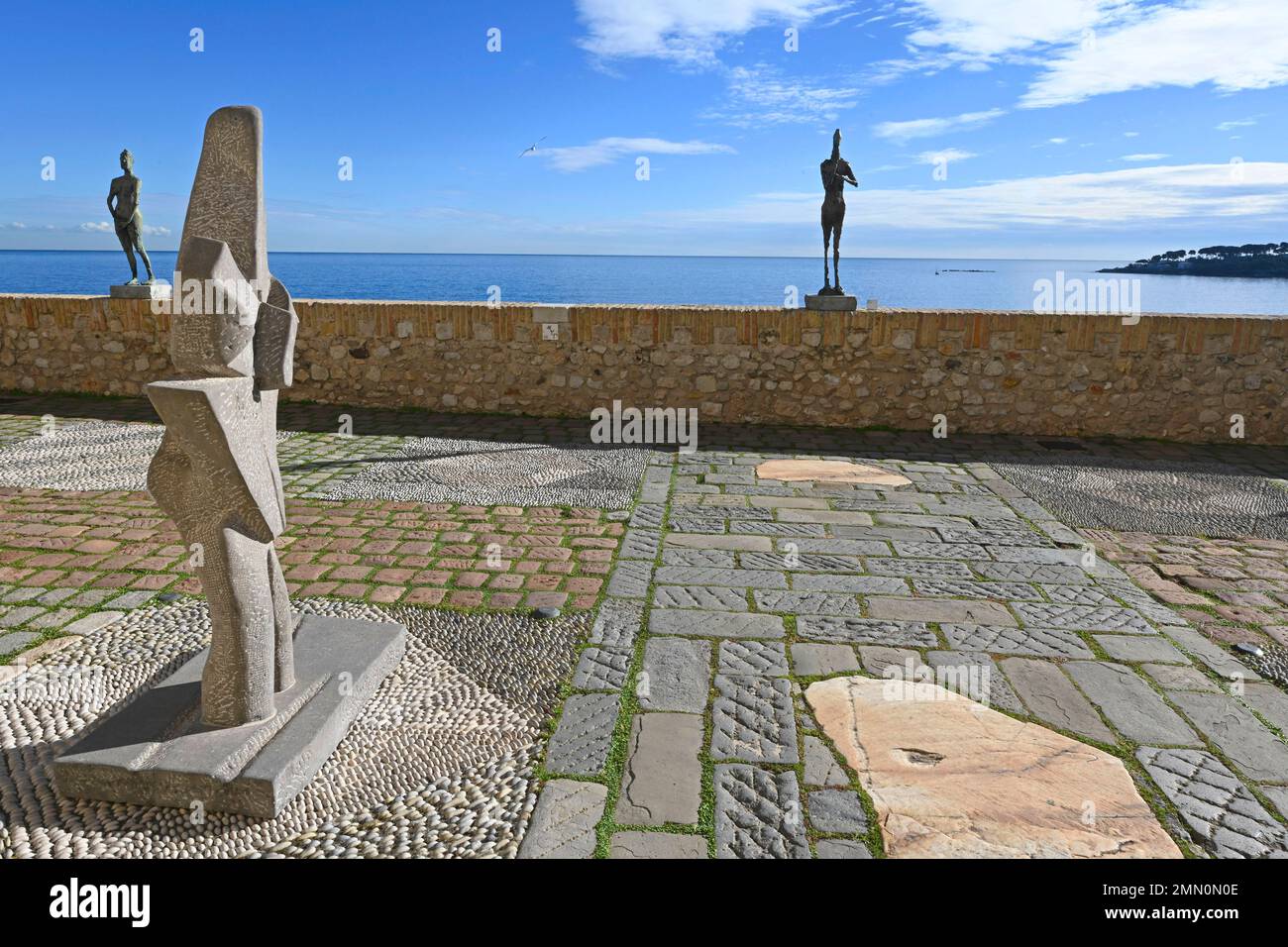 France, Alpes Maritimes, Antibes, Antibes Picasso Museum, courtyard of ...
