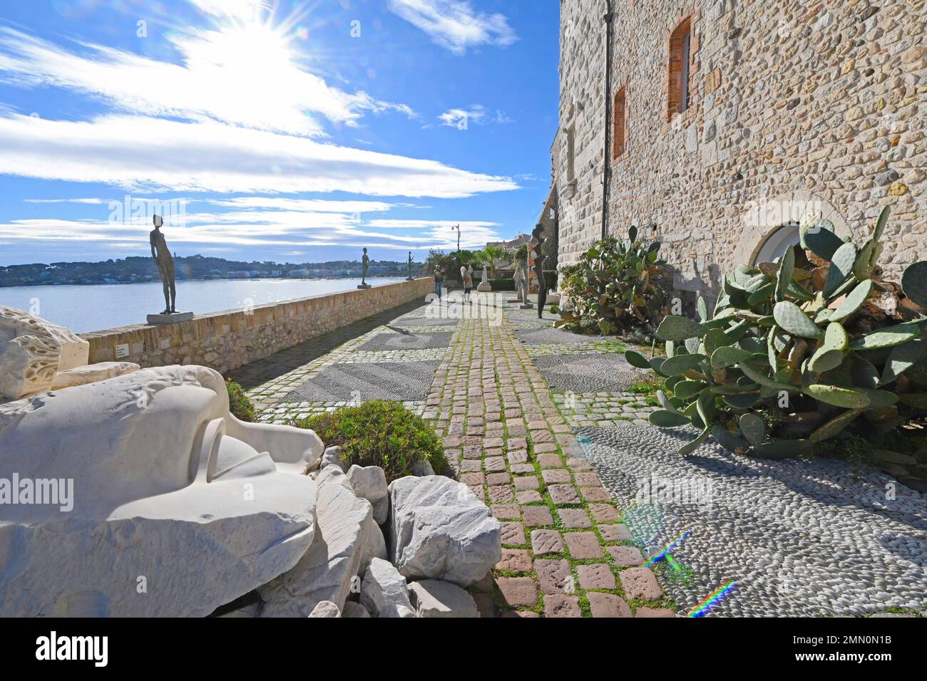 France, Alpes Maritimes, Antibes, Antibes Picasso Museum, courtyard of ...