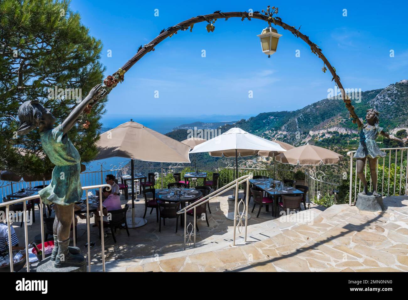 France, Alpes-Maritimes, the hilltop village of Eze, hotel and ...