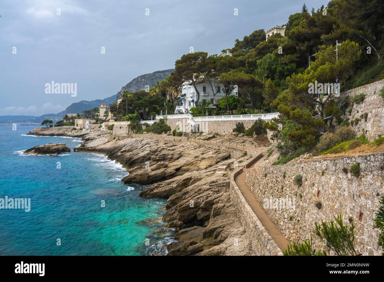 France, Alpes-Maritimes, Cap d'Ail, the coastal path Stock Photo - Alamy