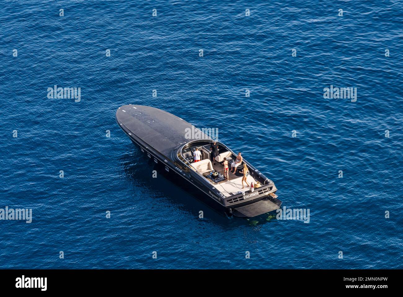 France, Alpes-Maritimes, Cap d'Ail, festive moments on a Magnum 60 ...