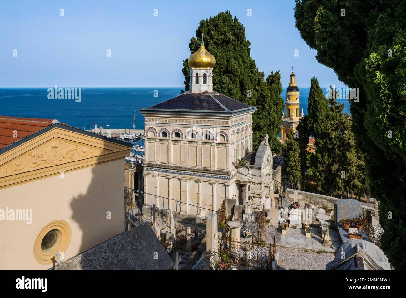 France, Alpes-Maritimes, Menton, old town, the Old Castle cemetery ...