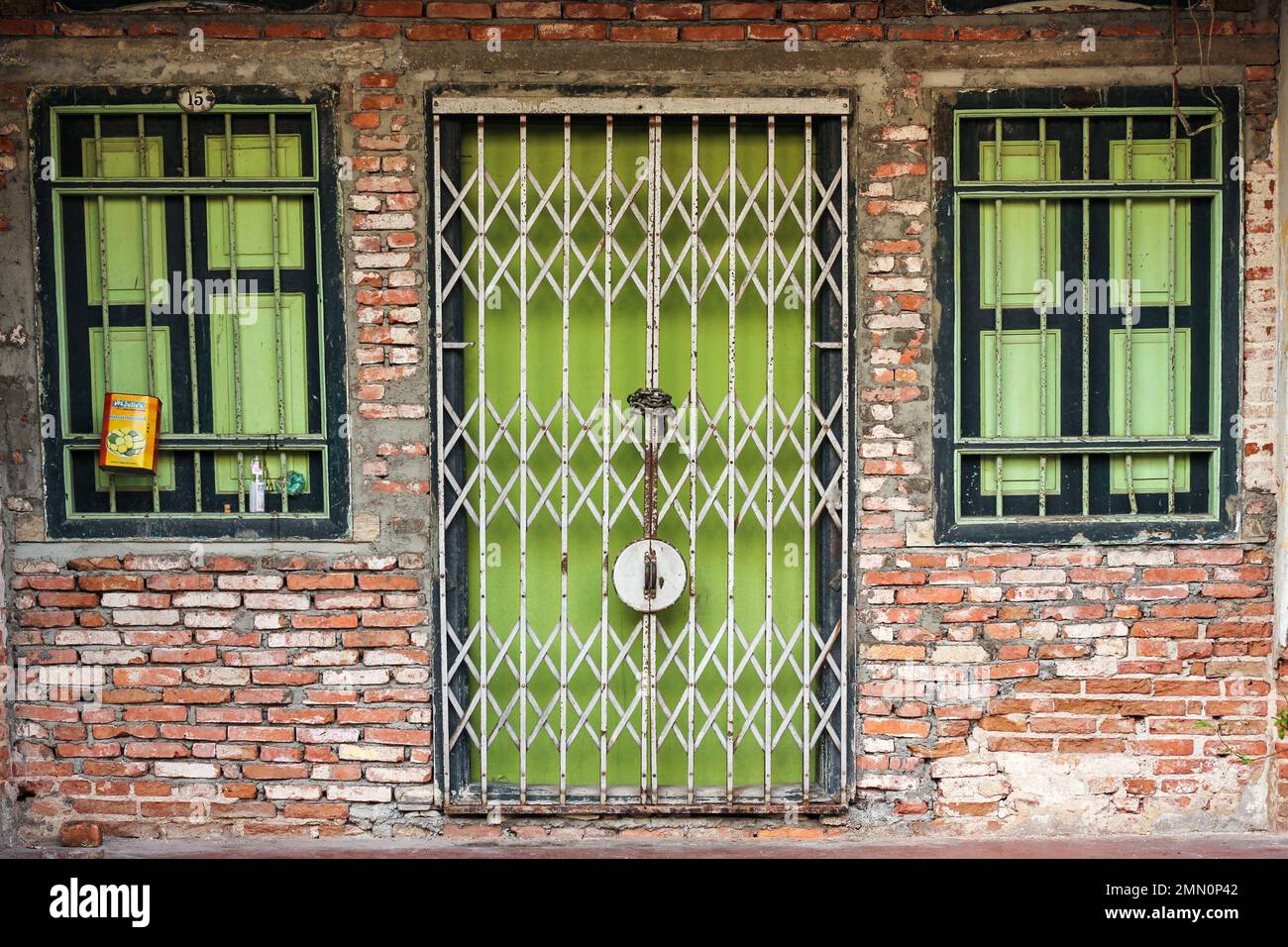 Georgetown, Penang, Malaysia - November 2012: Vintage door and windows ...