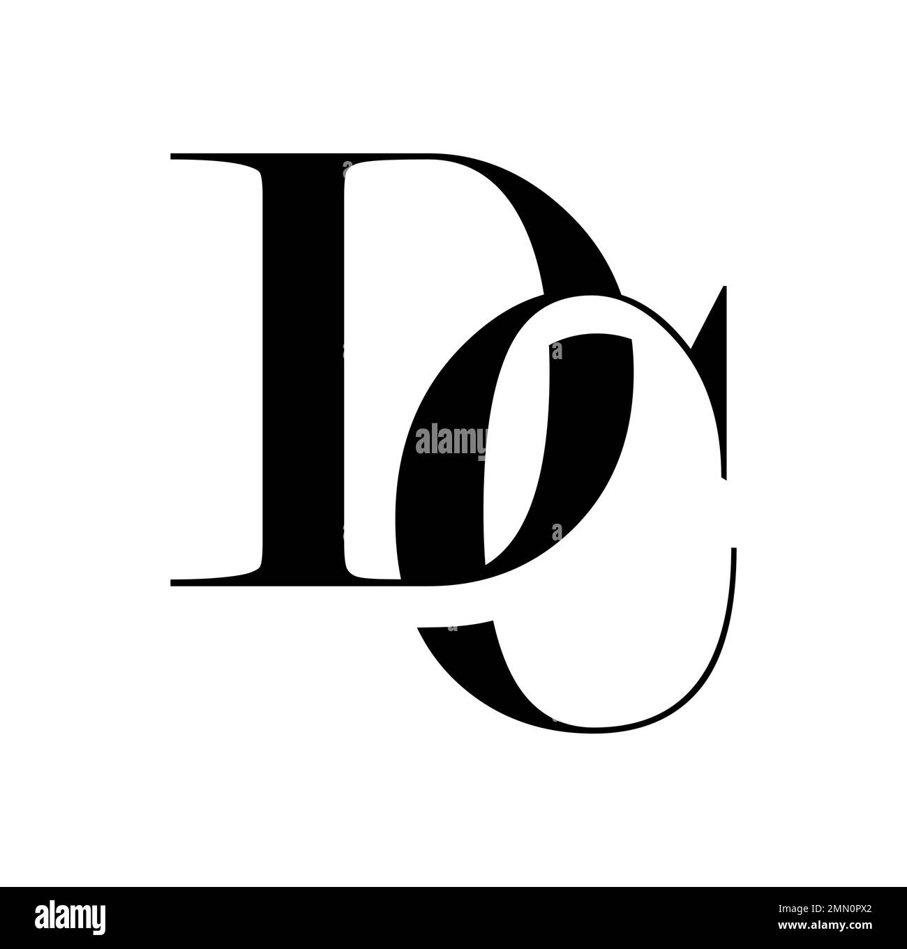 Monogram Initial Logo Letter Dc Sign Illustration In White Background Isolated Stock Vector