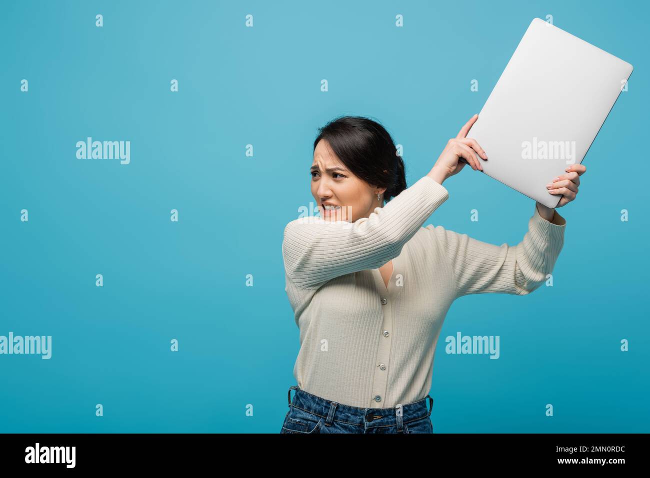 Angry young woman throwing hi-res stock photography and images - Alamy