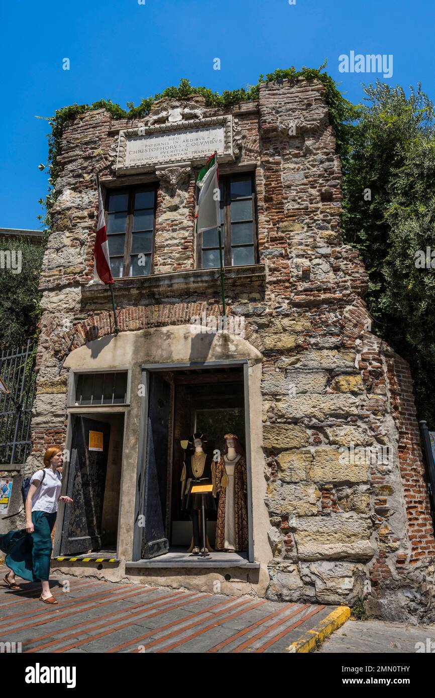 Italy, Liguria, Genoa, the Christopher Columbus House Museum, an 18th ...