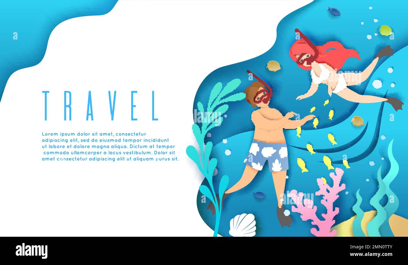 Travel web banner, website landing page vector template Stock Vector ...