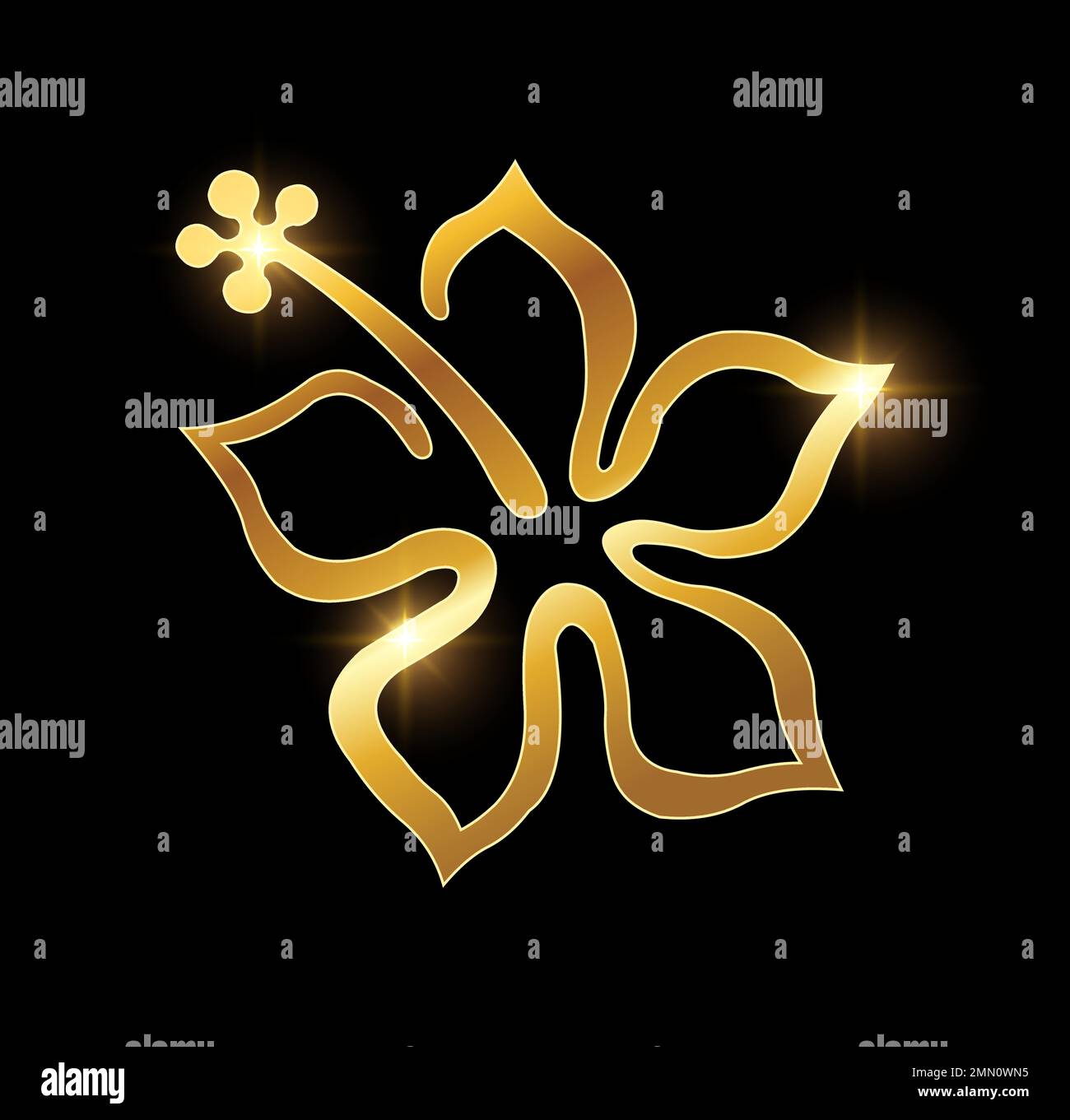 A vector Illustration in black background with gold shine effect of ...