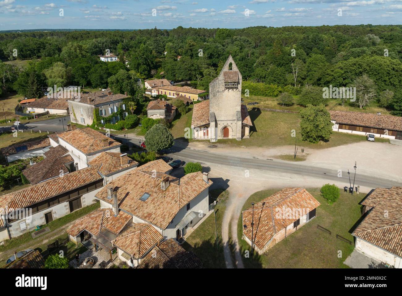France, Gironde, Landes de Gascogne Regional Natural Park (aerial view ...