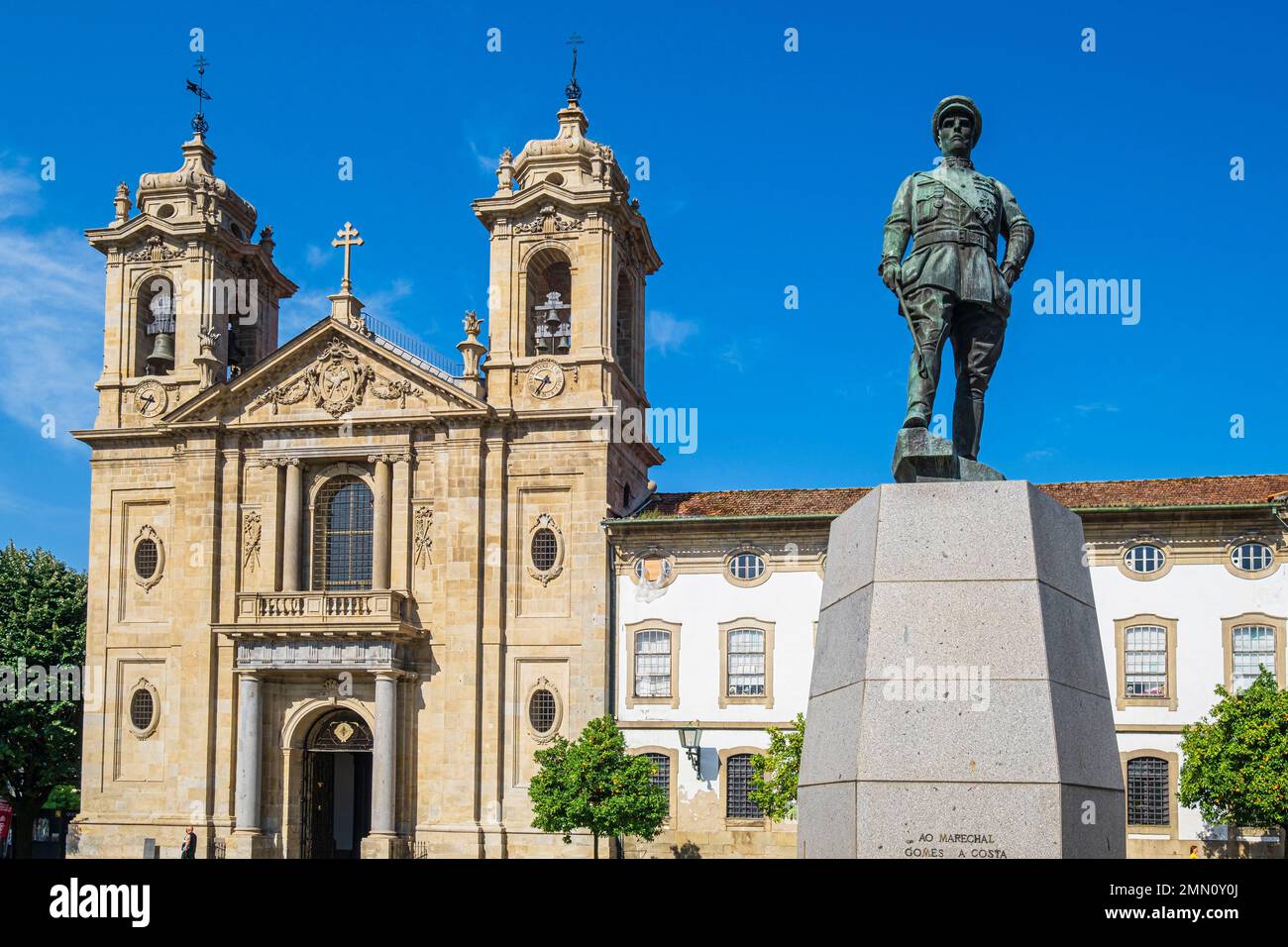 Portugal, Northern Region, Braga, statue in honor of Marshal Gomes da ...
