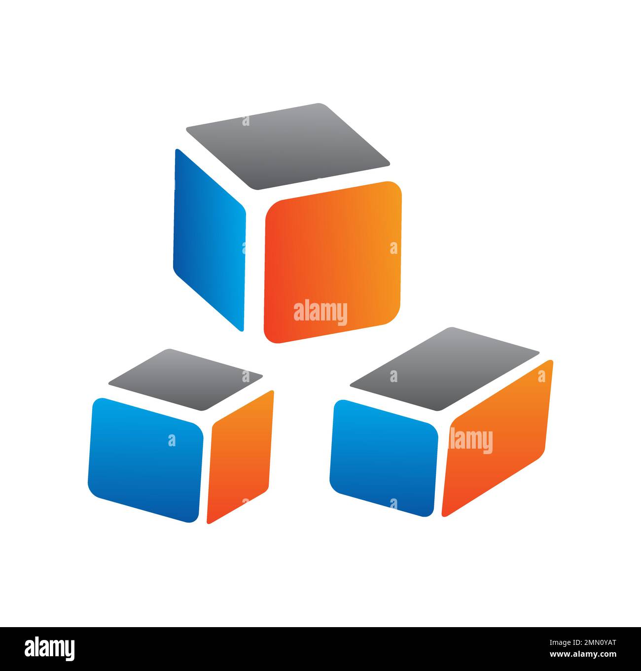 Cube logo vector illustration sign in white background isolated Stock ...