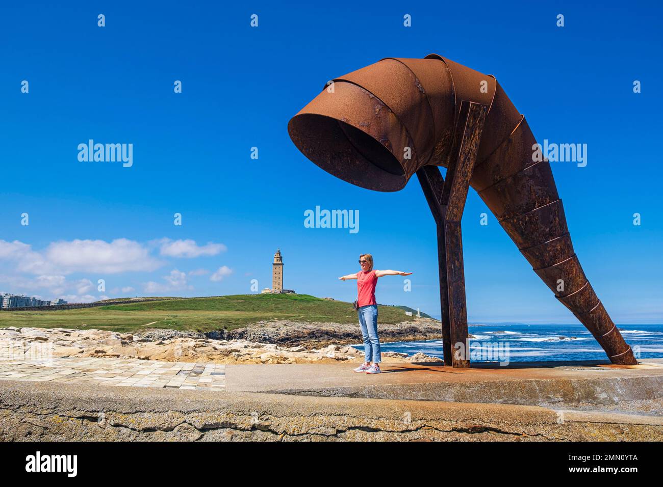 Spain, Galicia, A Coruña, Sculptures Park of the Hercules Tower, Conch ...