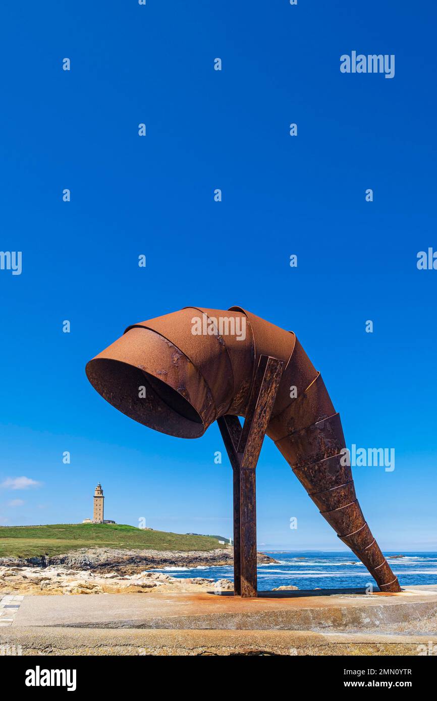 Spain, Galicia, A Coruña, Sculptures Park of the Hercules Tower, Conch ...