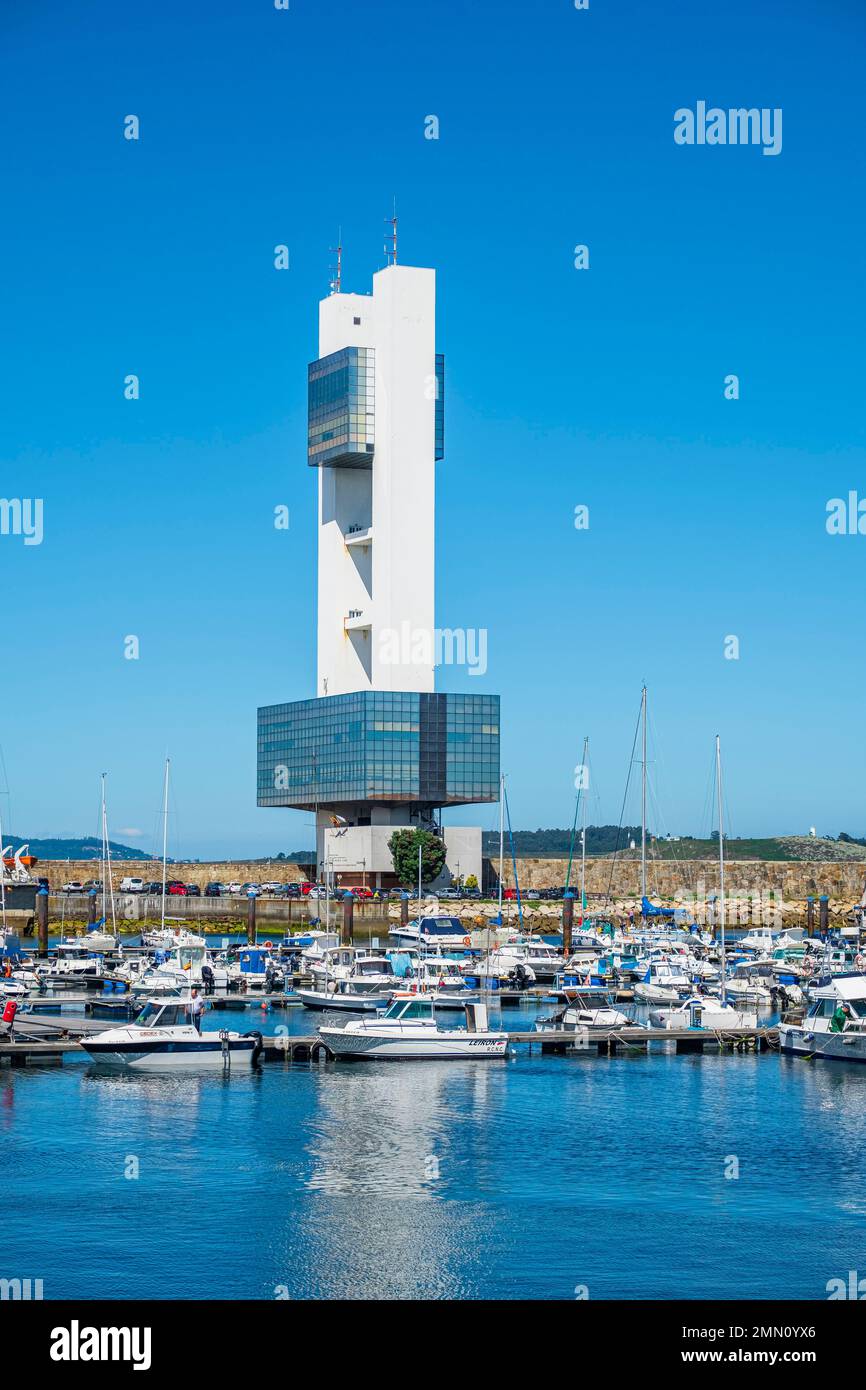 Spain, Galicia, A Coruña, Maritime Control Tower houses the maritime ...