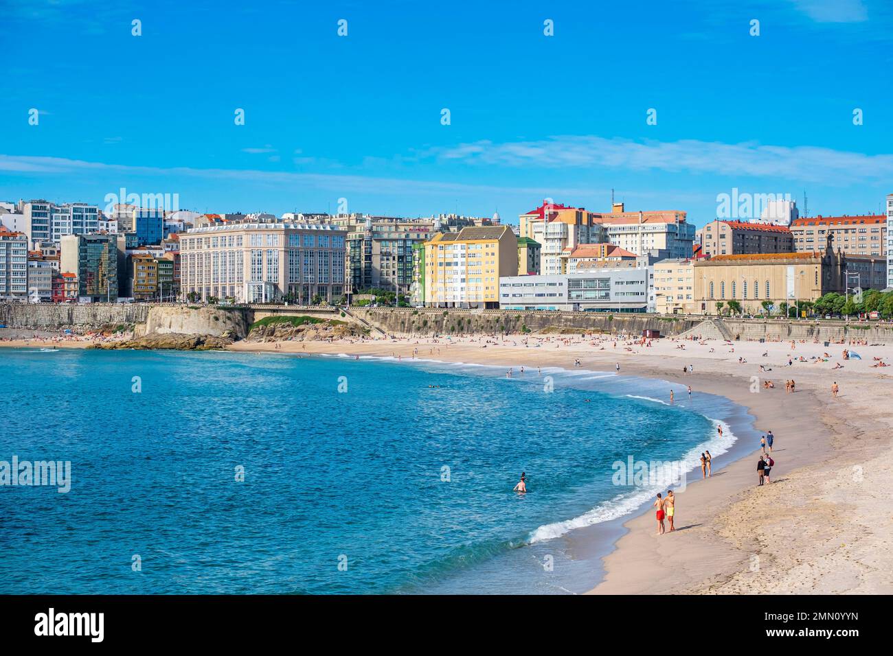 Spain, Galicia, A Coruña, Orzan beach Stock Photo - Alamy