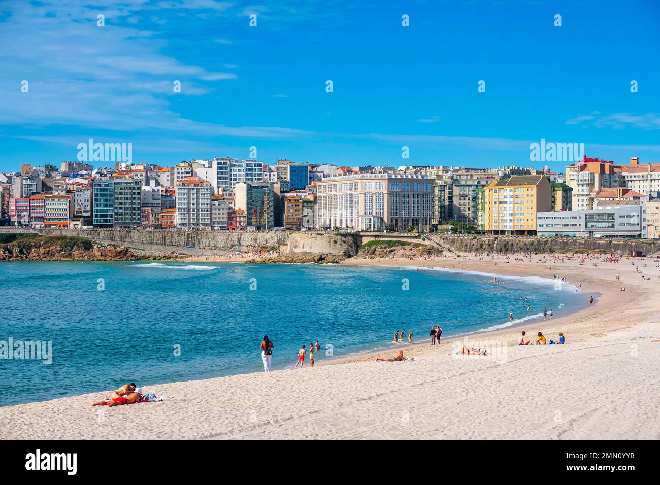 Spain, Galicia, A Coruña, Orzan beach Stock Photo - Alamy