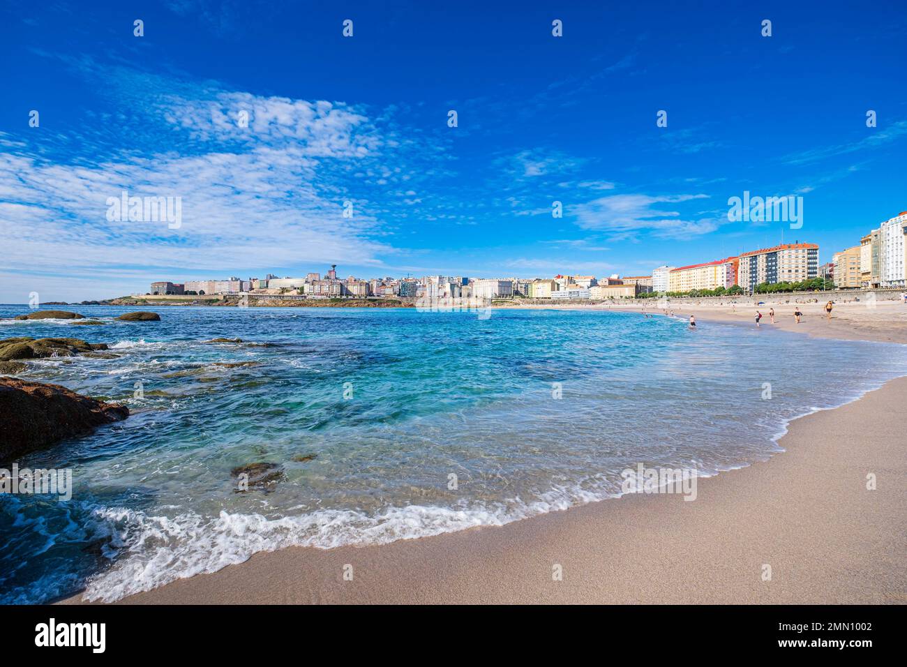 Spain, Galicia, A Coruña, Orzan beach Stock Photo - Alamy