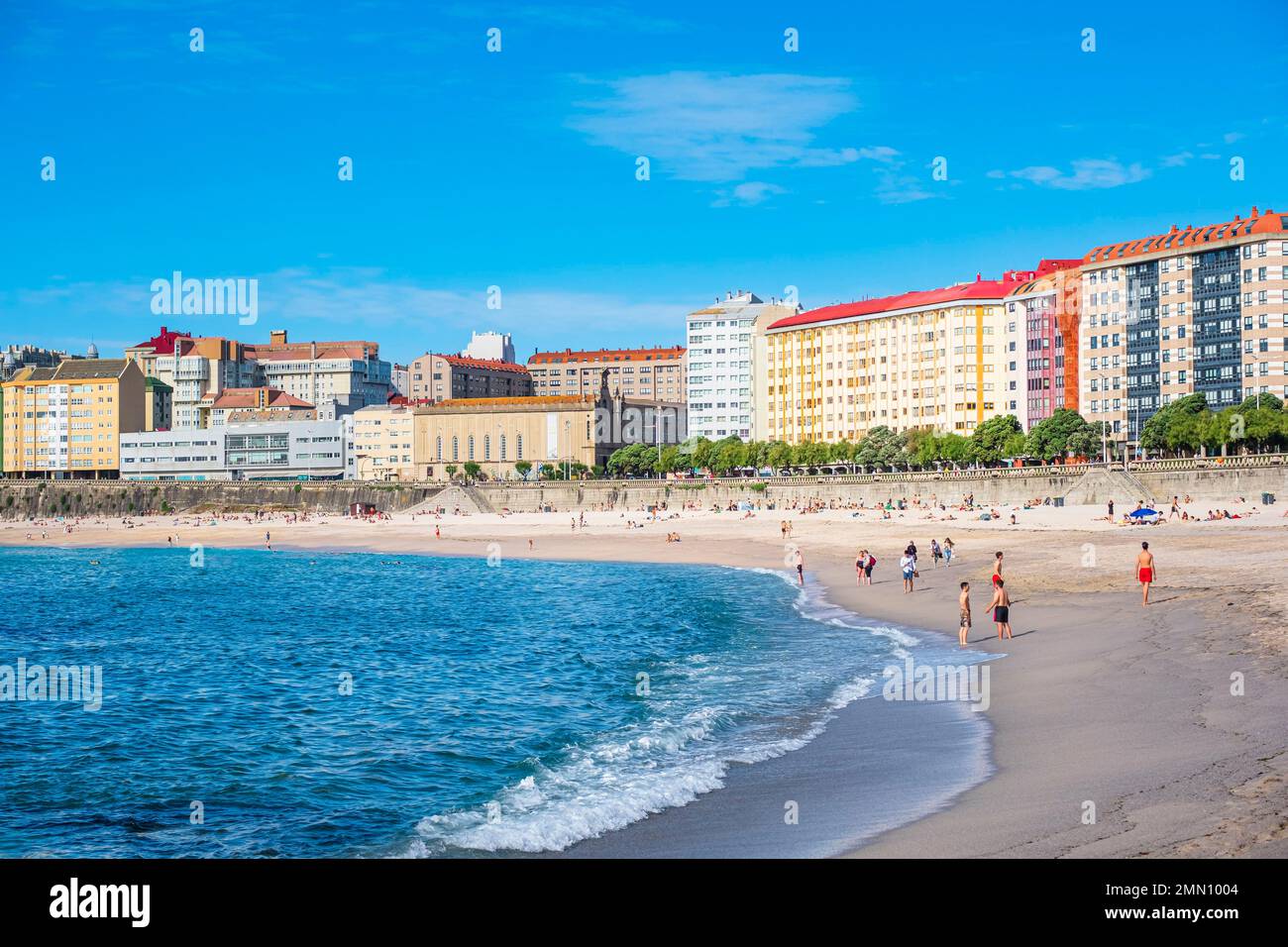 Spain, Galicia, A Coruña, Orzan beach Stock Photo - Alamy