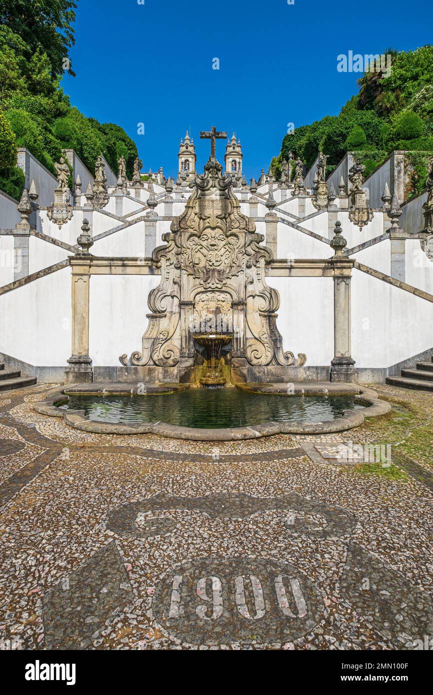 Portugal, Northern Region, Braga, sanctuary of Bom Jesus do Monte, a ...