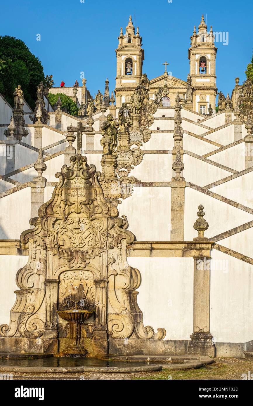 Portugal, Northern Region, Braga, sanctuary of Bom Jesus do Monte, a ...