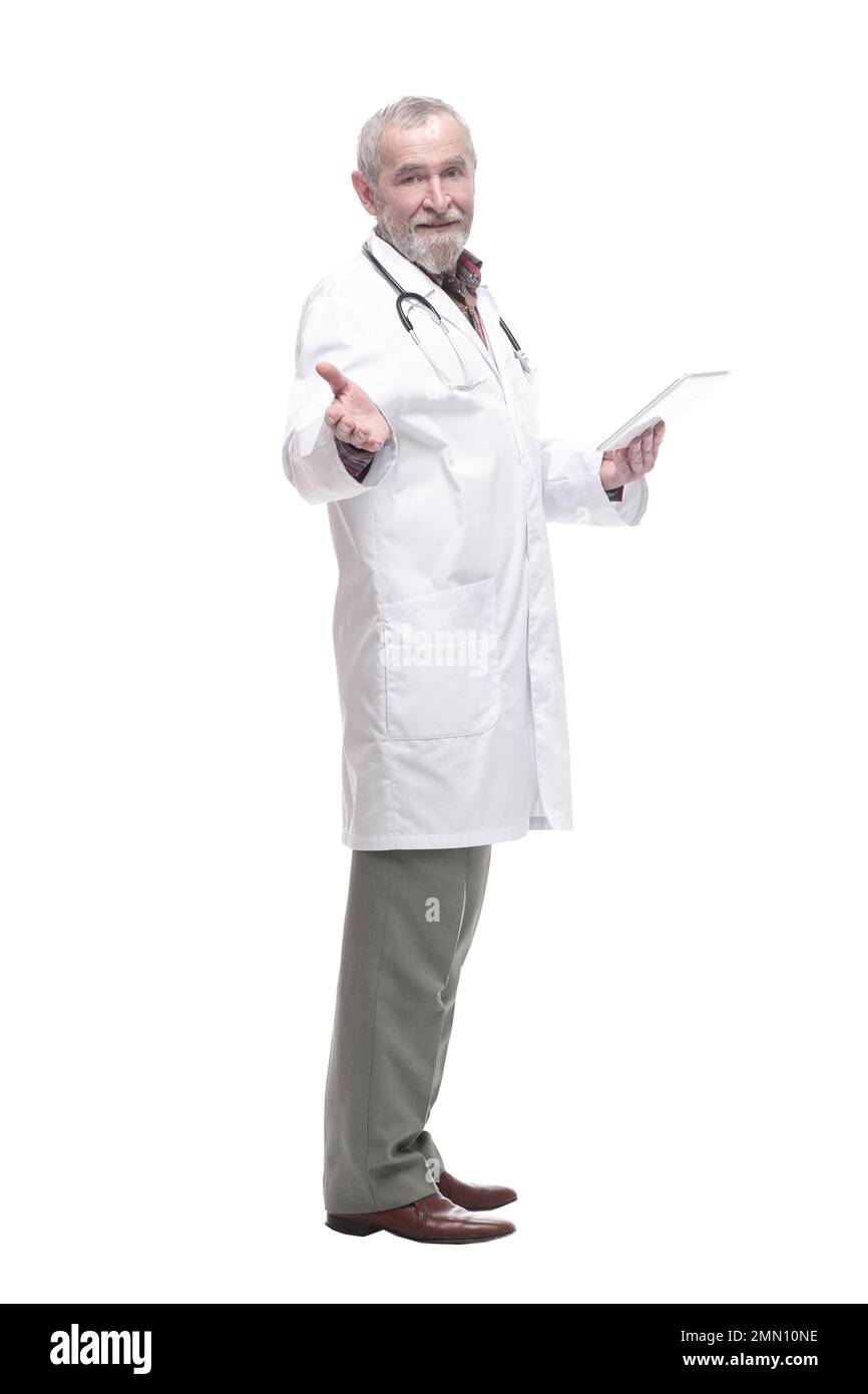 Competent senior doctor holding Cut Out Stock Images & Pictures - Alamy