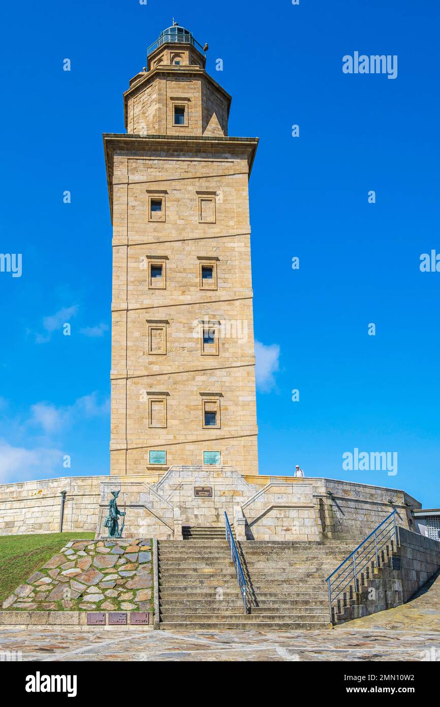 Spain, Galicia, A Coruña, Tower of Hercules, a Roman lighthouse built ...