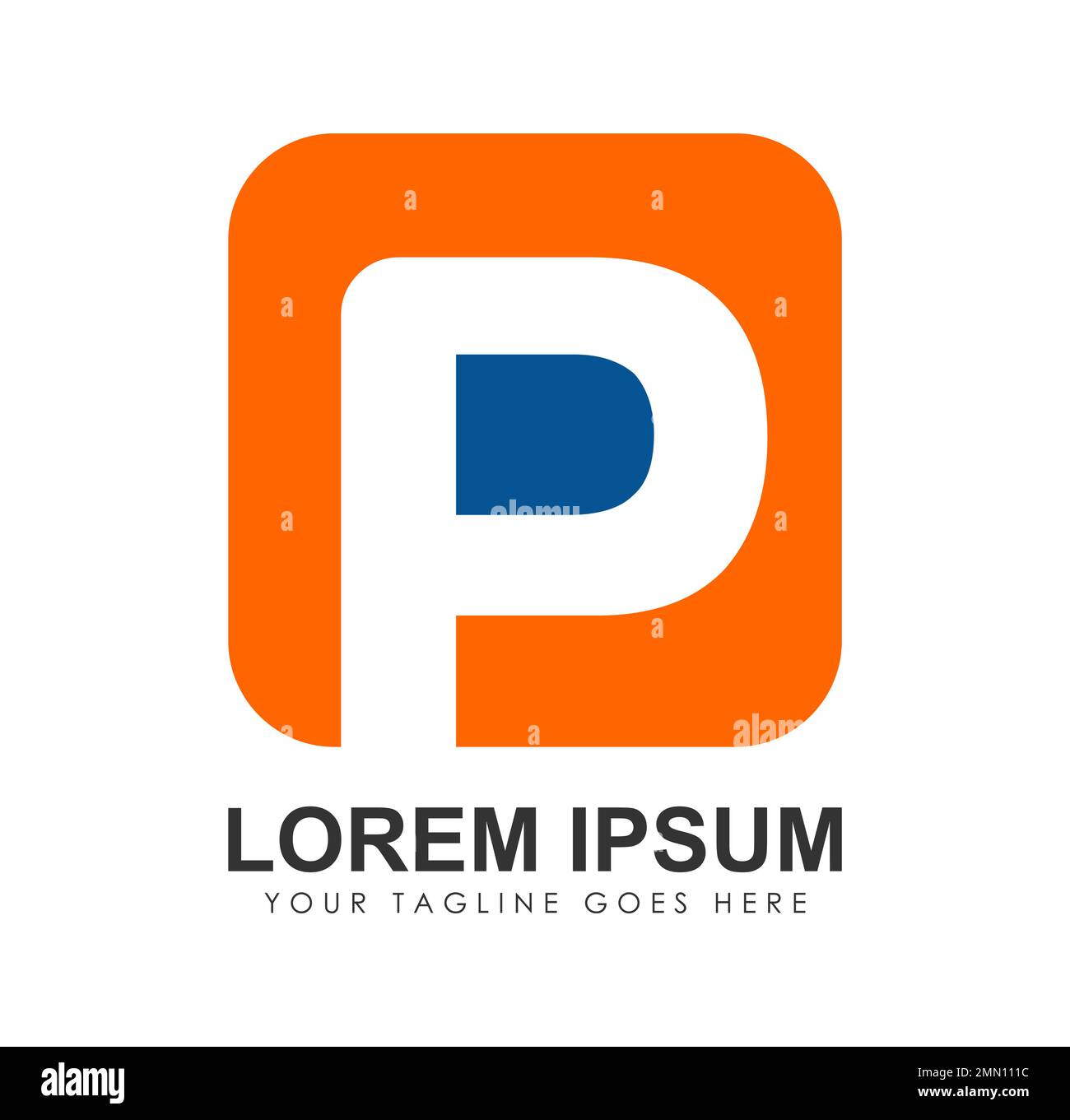 Monogram Logo Initial Letter P Sign illustration in white background ...