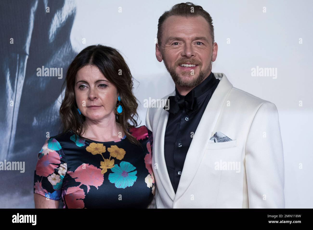 Actor Simon Pegg, right, and his wife Maureen Pegg pose for ...