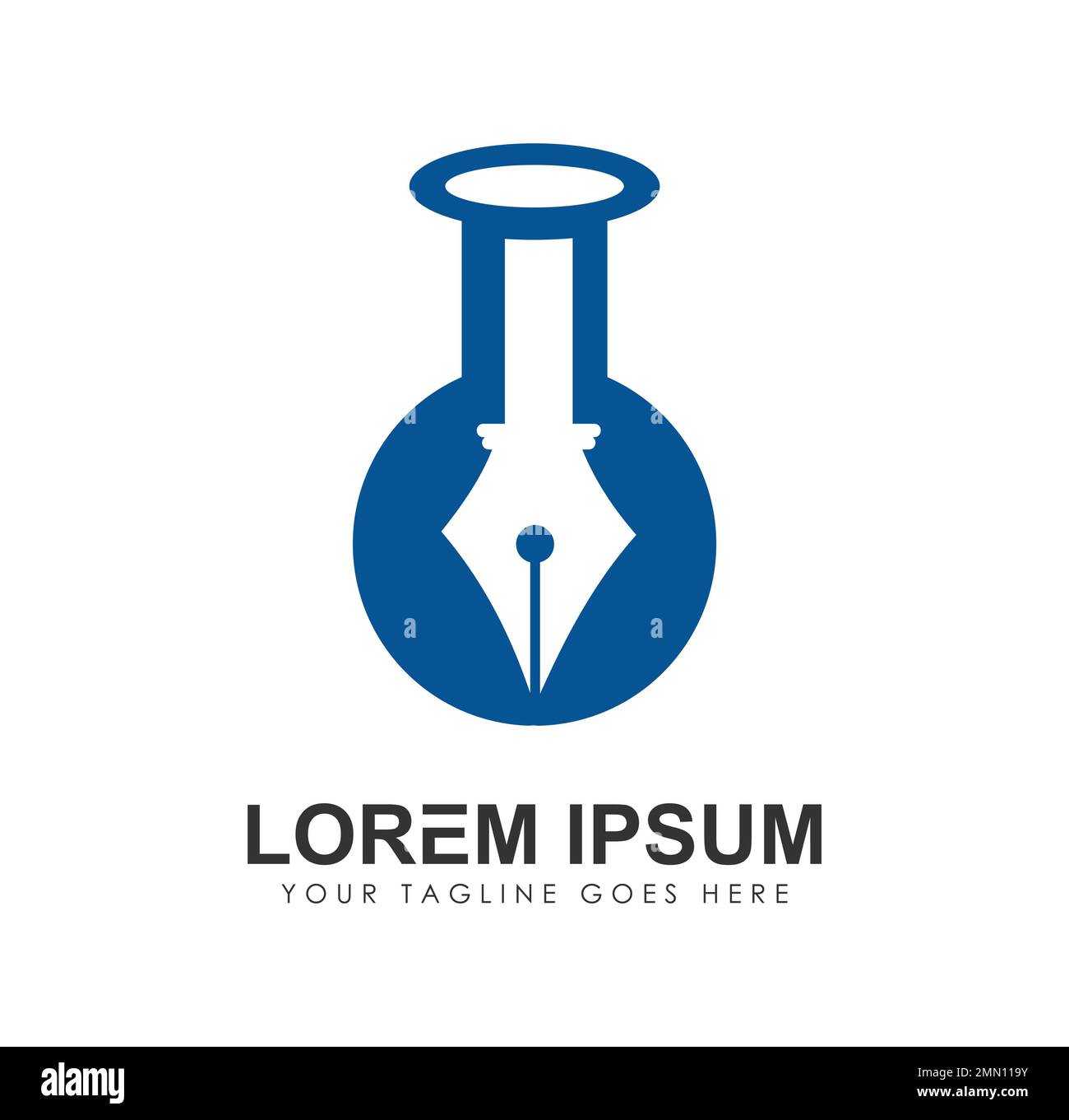 Fountain Pen and Test Tube Logo Illustration in white background ...