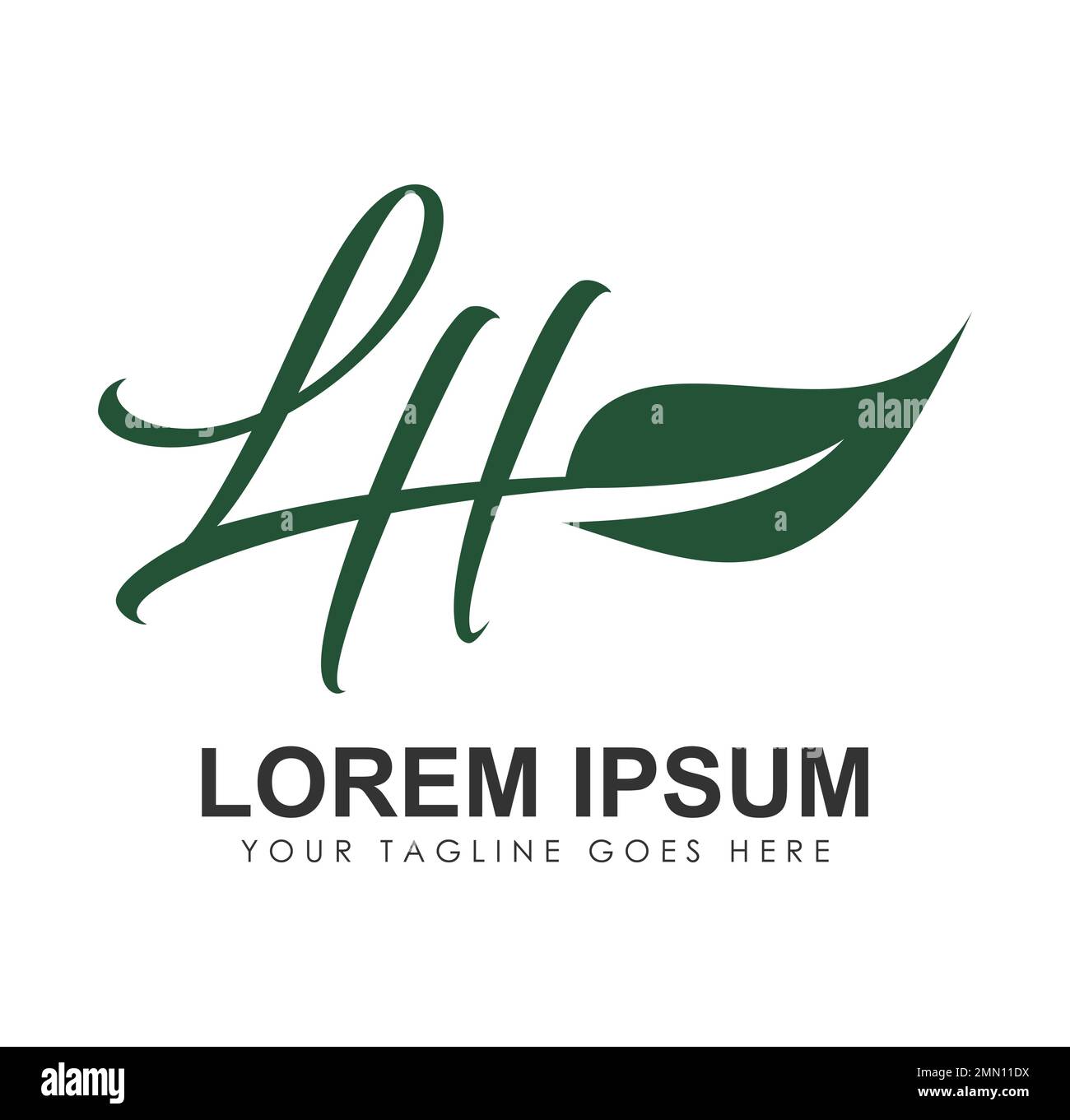 Monogram Logo Initial Letters LH Sign illustration in white background isolated Stock Vector ...