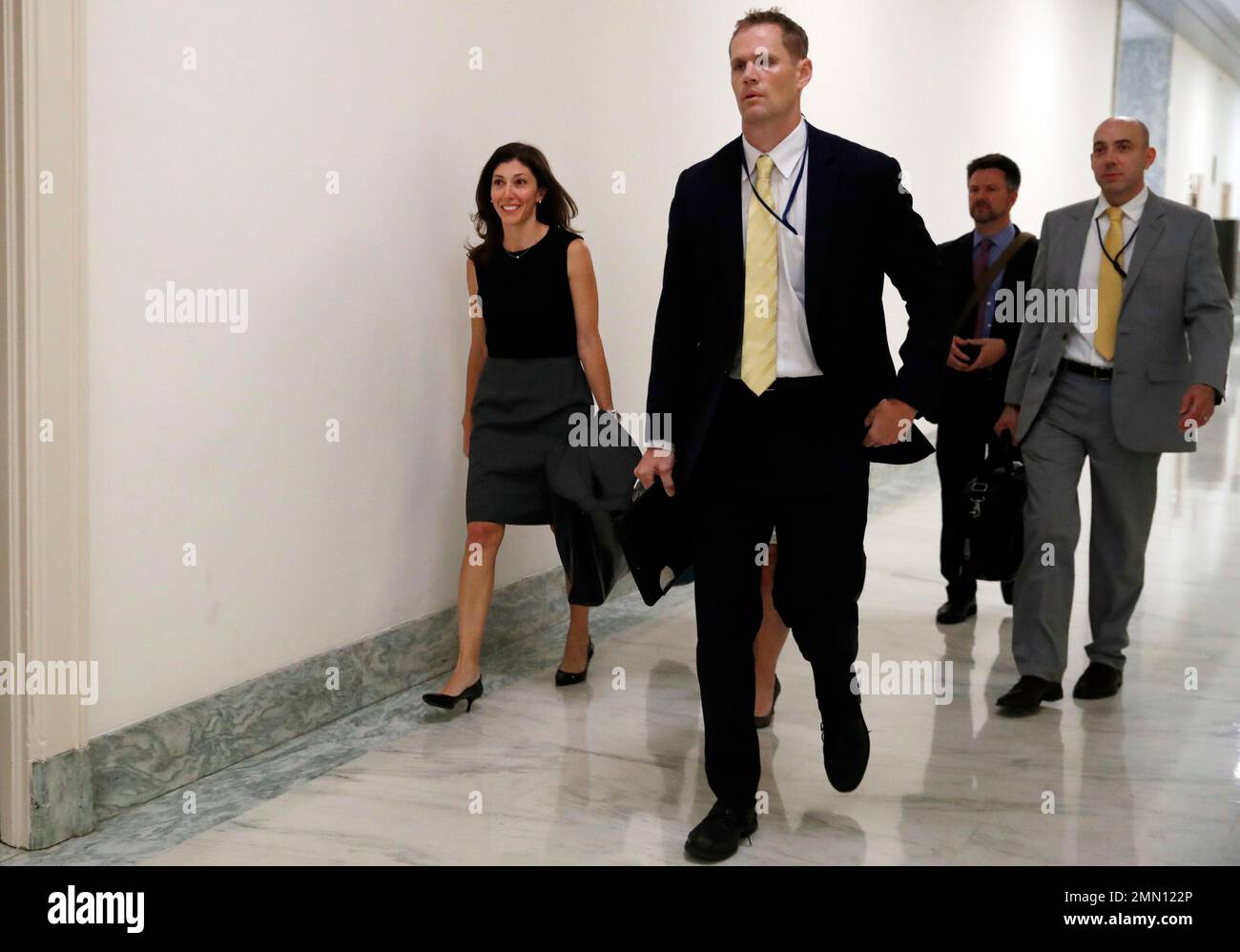 Former FBI lawyer Lisa Page, left, arrives for a closed door interview ...