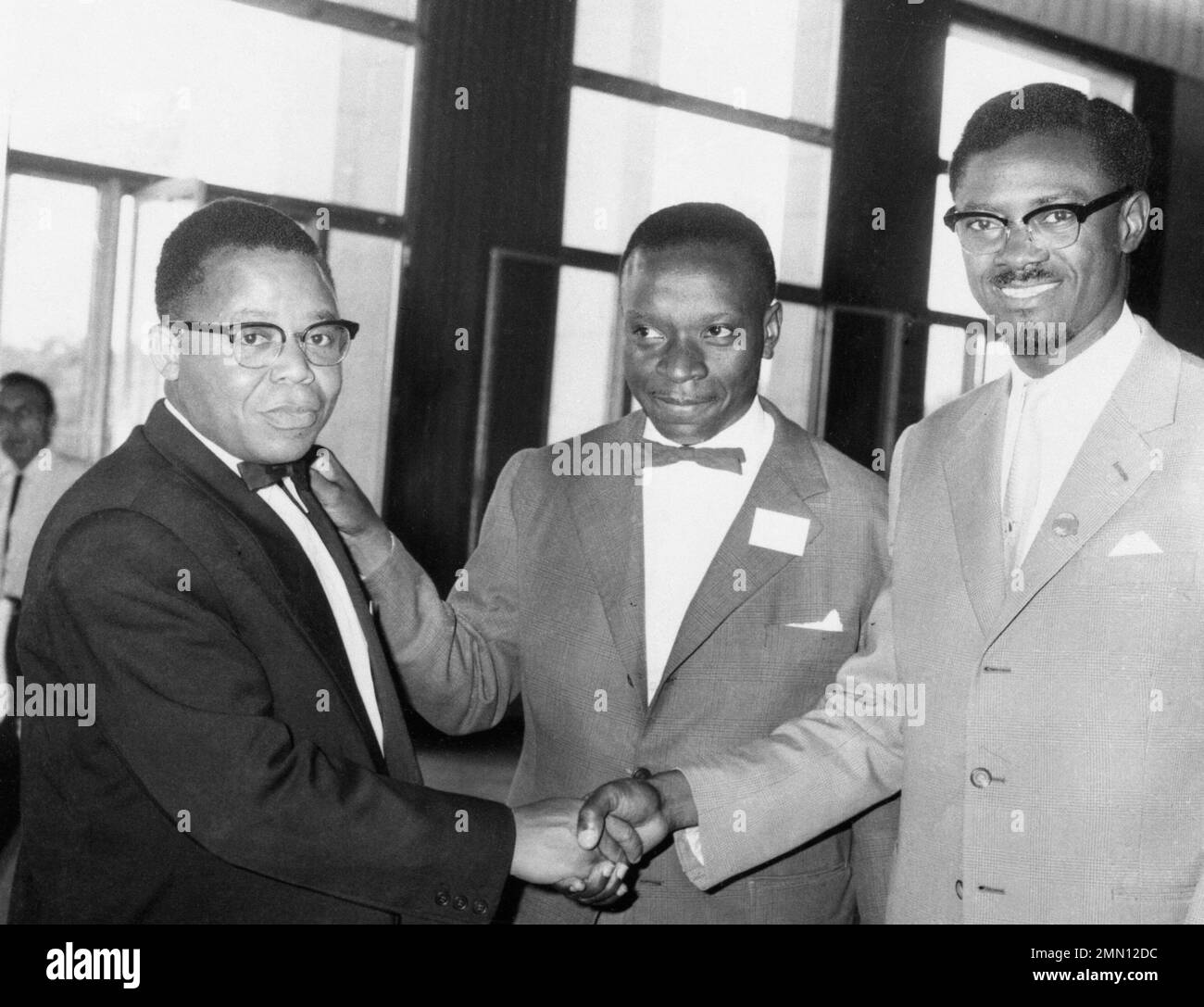 Joseph Kasavubu, left, leader of the Abako Party, and Patrice Lumumba ...