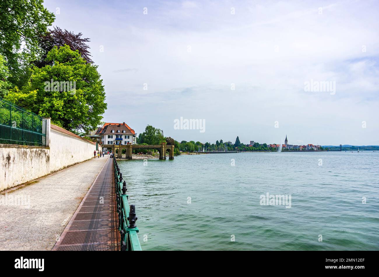 Lakeside promenade at Lake Constance, Friedrichshafen, Baden ...