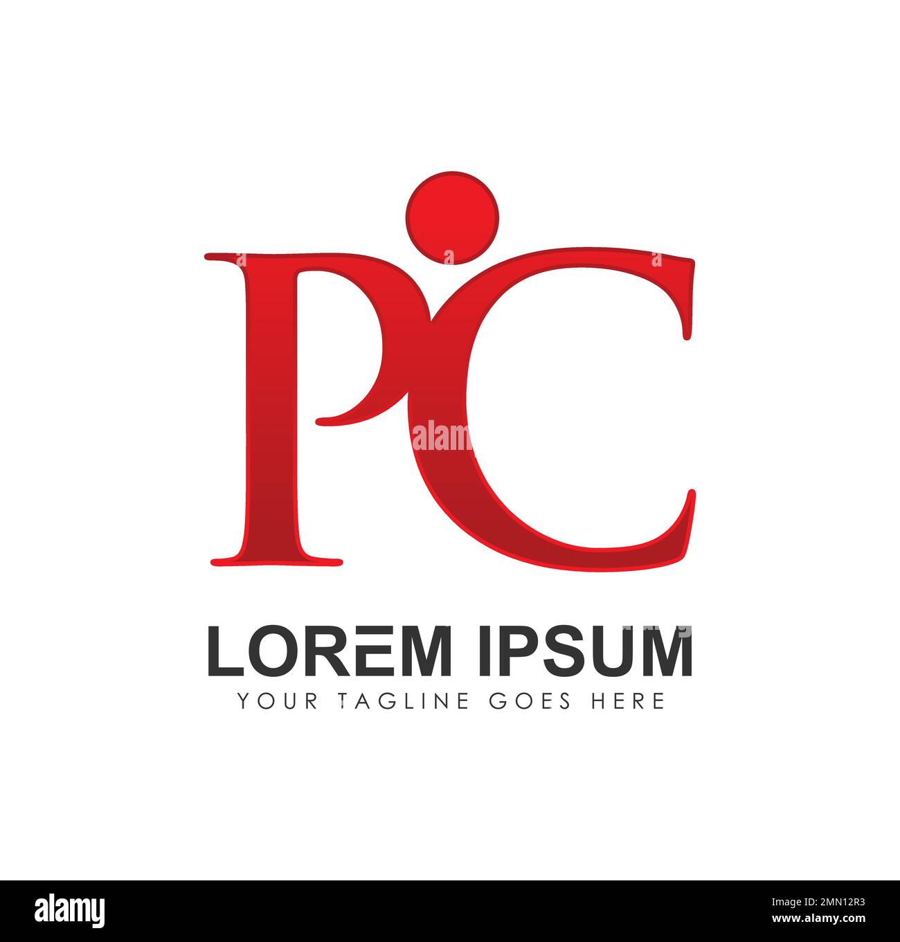 People Monogram Initial Logo Letters PC Vector Sign illustration in ...