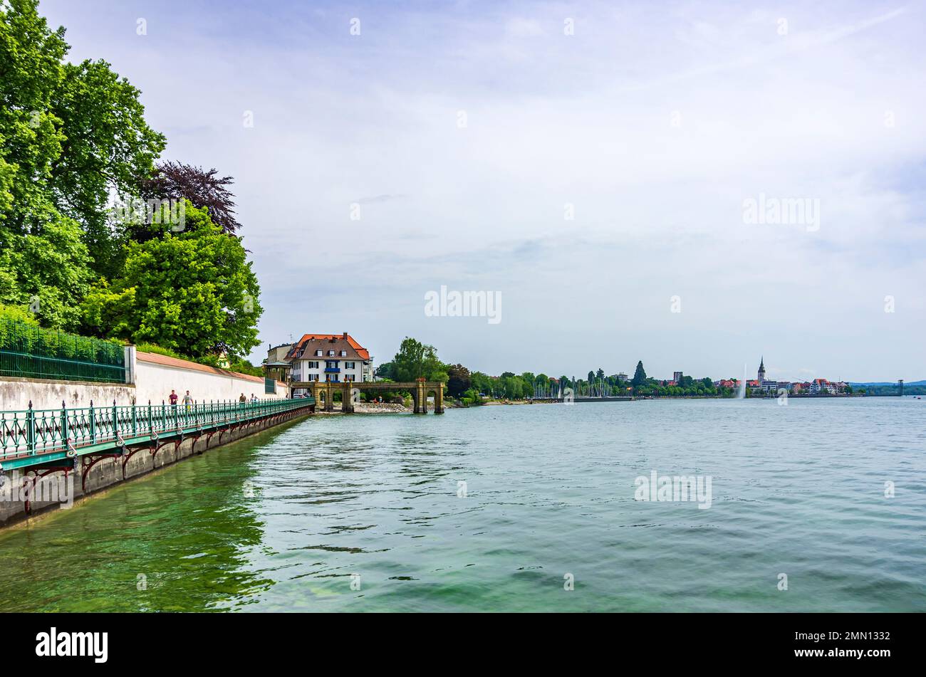 Lakeside promenade at Lake Constance, Friedrichshafen, Baden ...
