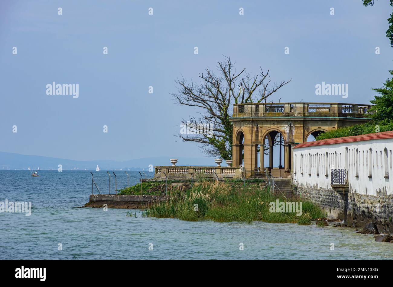 Lakeside promenade at Lake Constance, Friedrichshafen, Baden ...