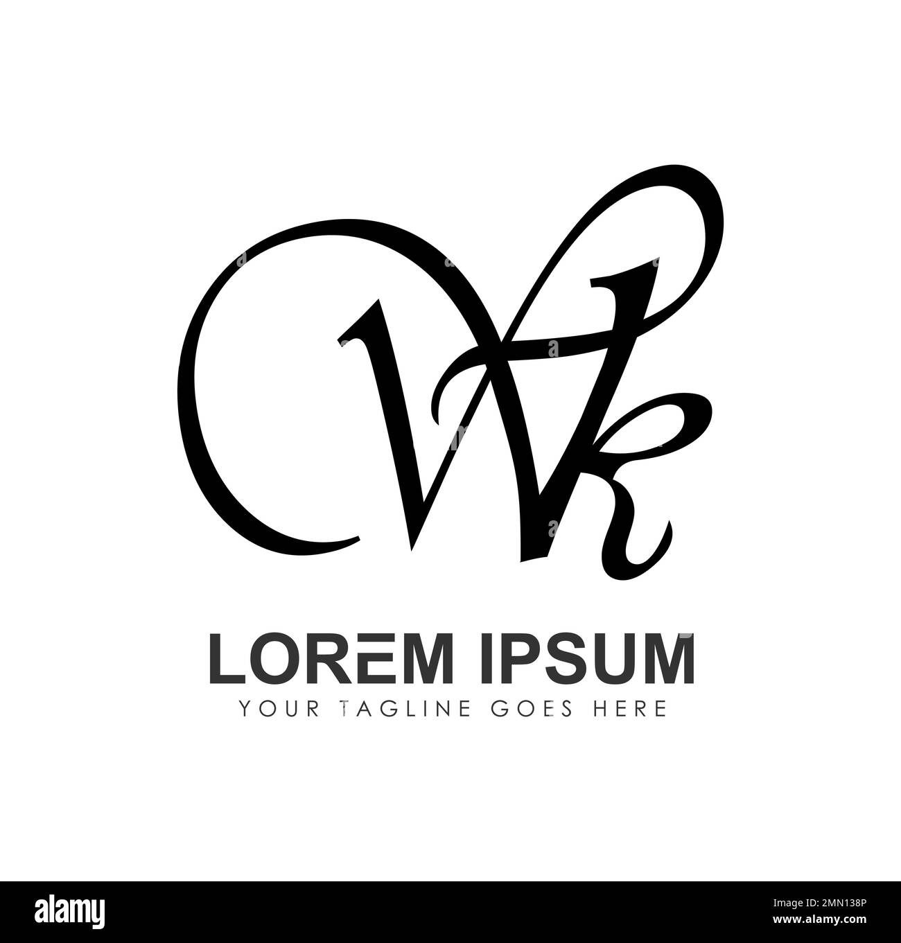 Monogram Logo Initial Letters WK Vector Sign illustration in white ...