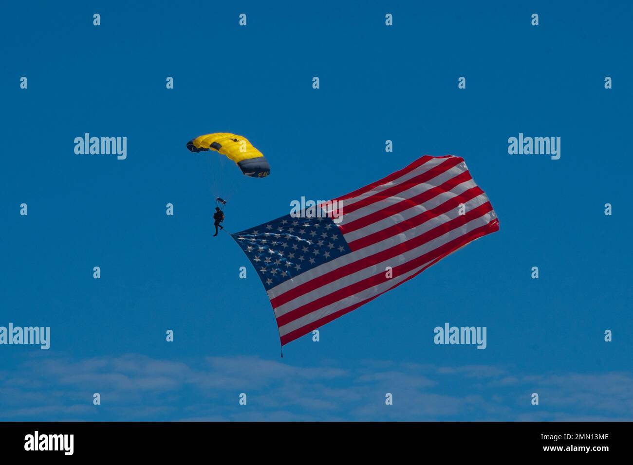 The U.S. Navy Parachute Team, nicknamed the Leap Frogs, conducts an ...