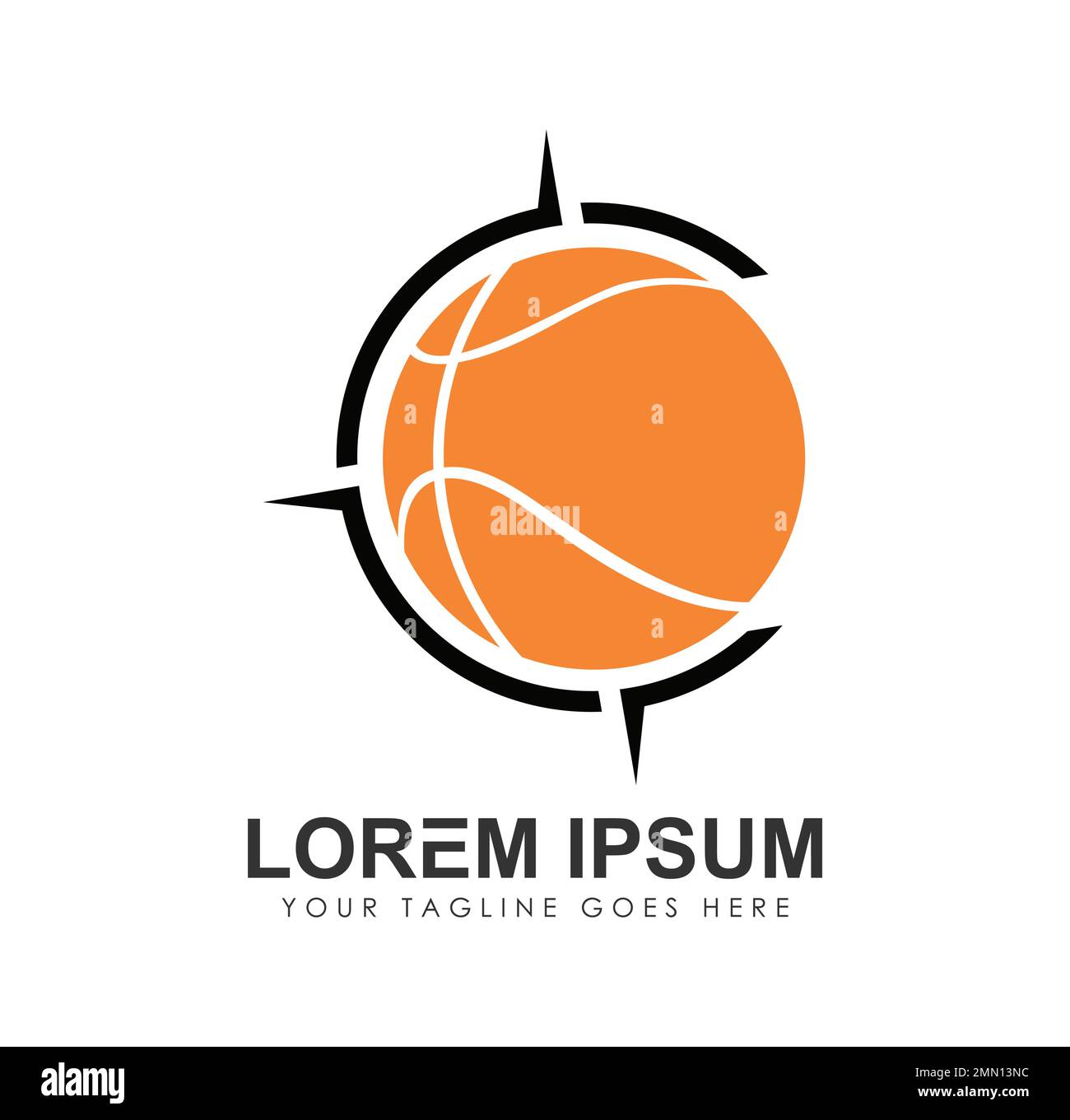 Basket Ball Logo Vector Sign illustration in white background isolated ...