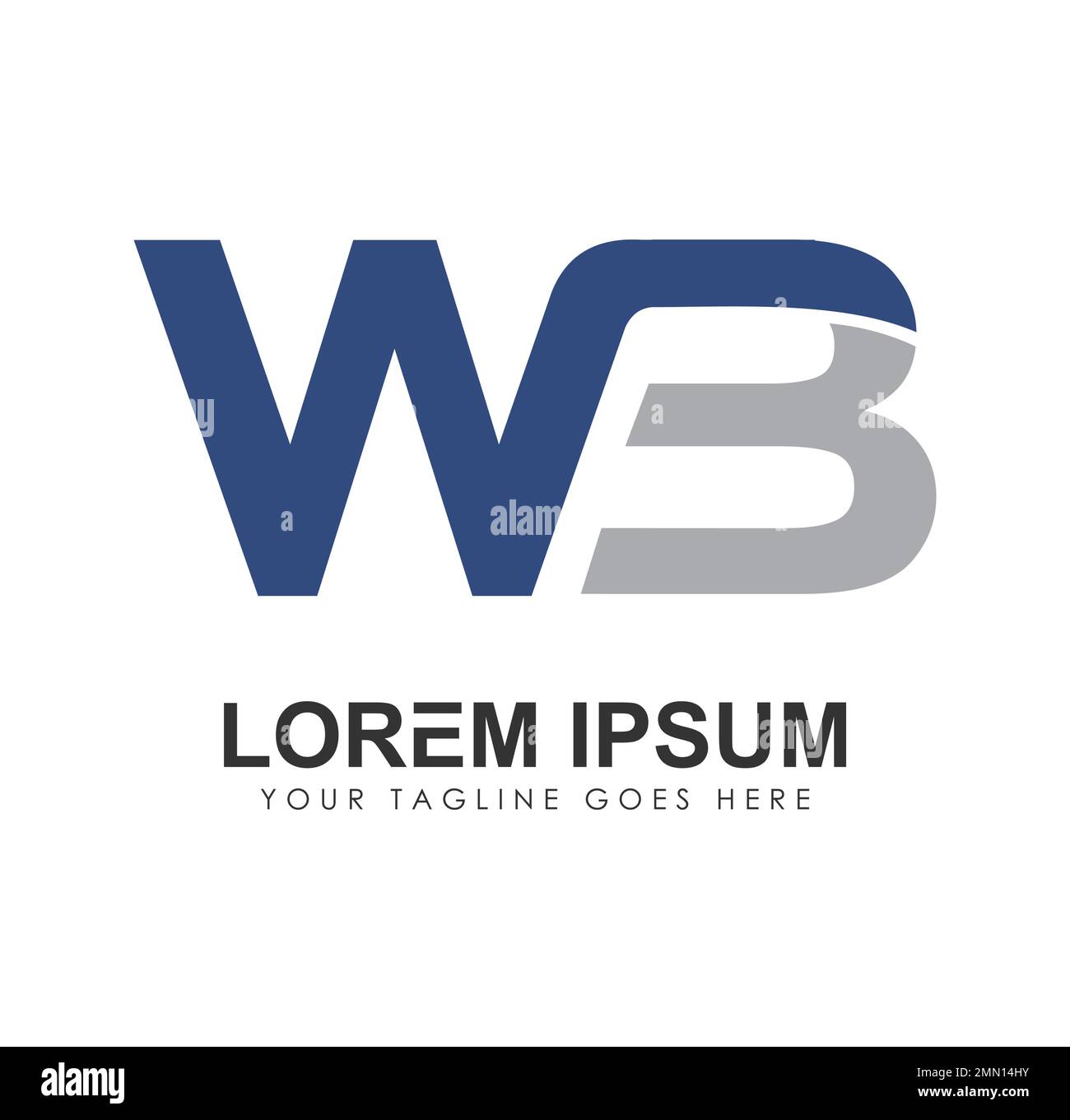 Monogram Logo Initial Letters WB Vector Sign illustration in white ...