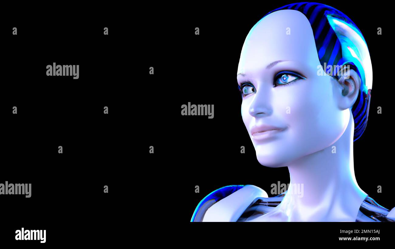 Cyber Girl humanoid robot with artificial intelligence – Digital 3D ...